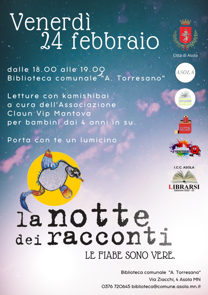 "La Notte dei Racconti", venerdì appuntamento alla biblioteca di Asola ...